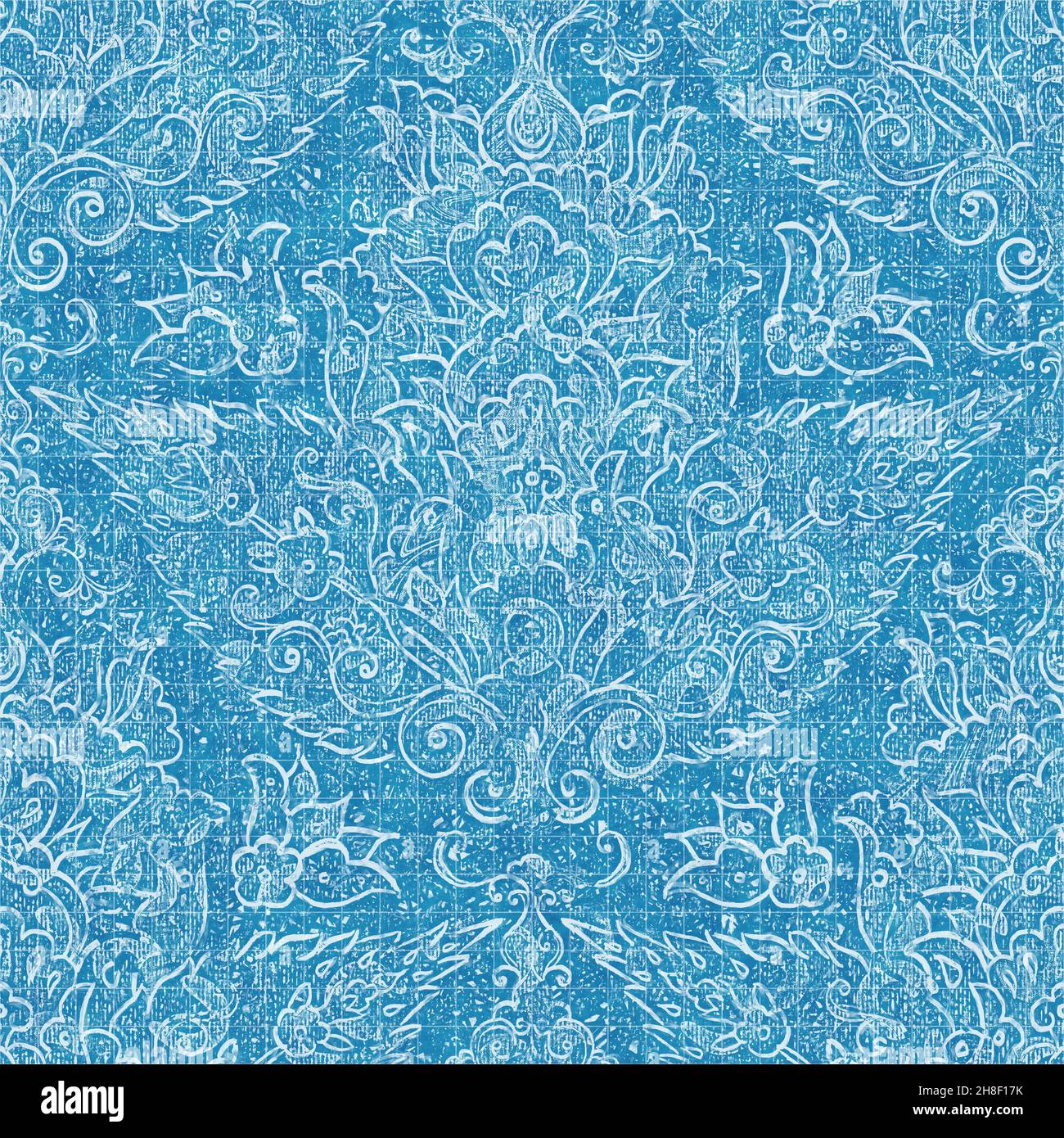 Seamless bright blue blueprint pattern for textile and print Stock ...