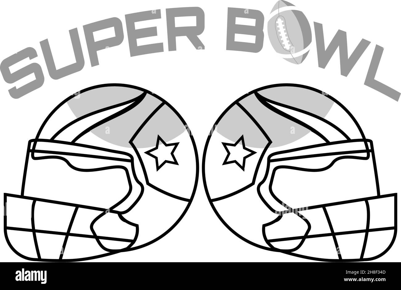 American football field illustration Black and White Stock Photos ...