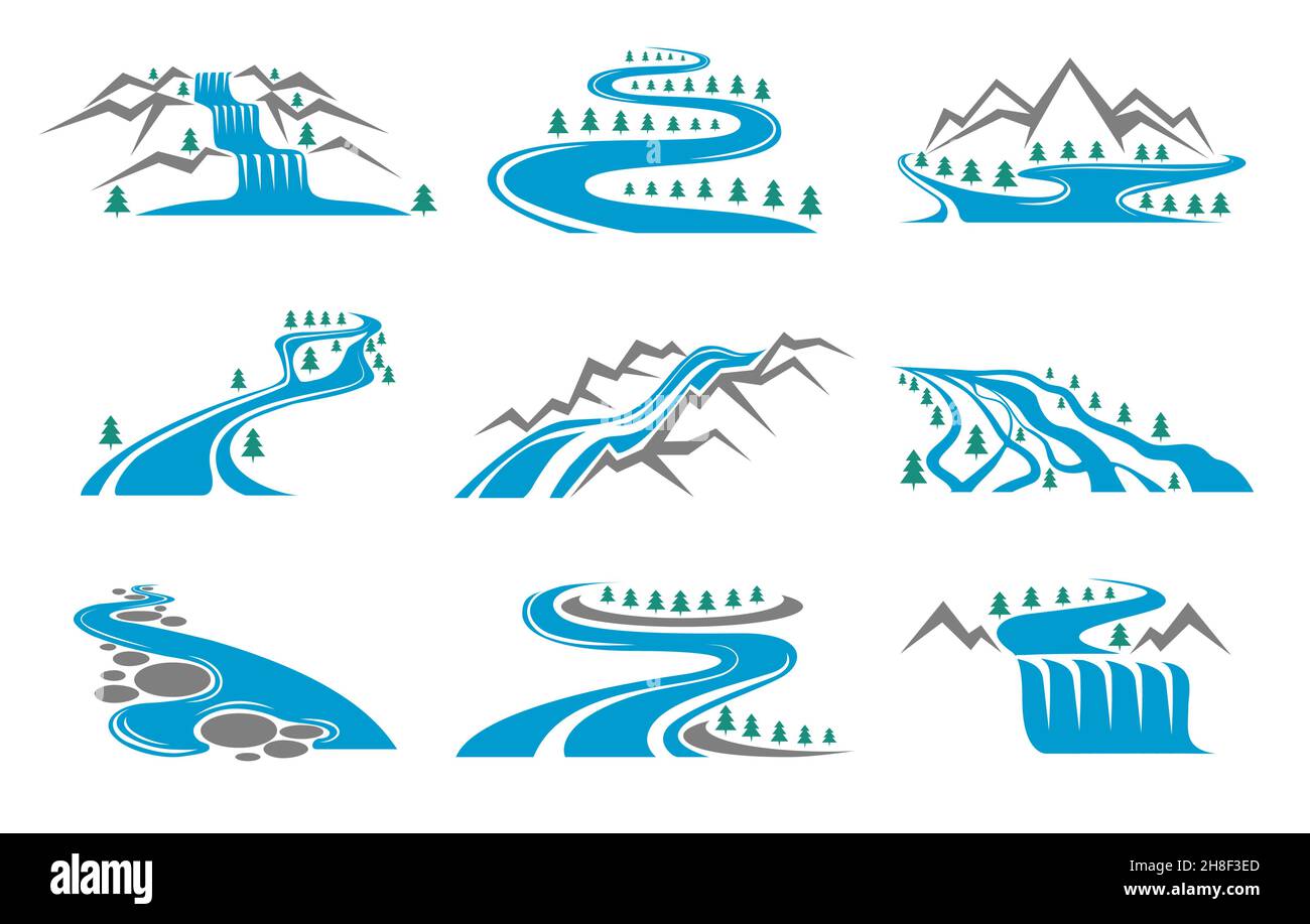 River shape icons Stock Vector Image & Art - Alamy