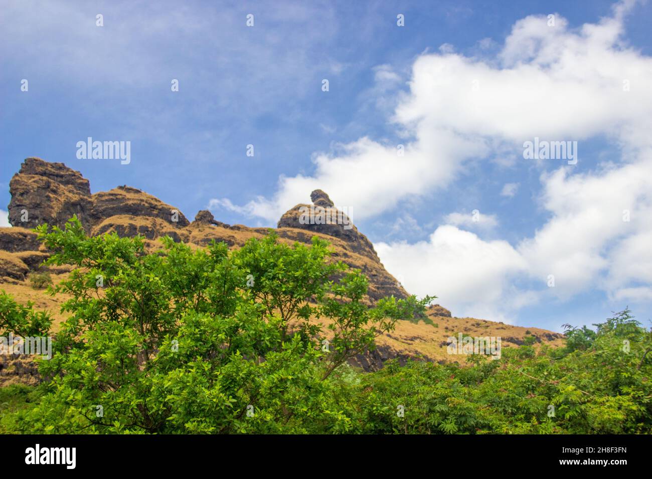 Beautiful view of the rocks in Irshalgad Fort. Panvel city, Mumbai ...