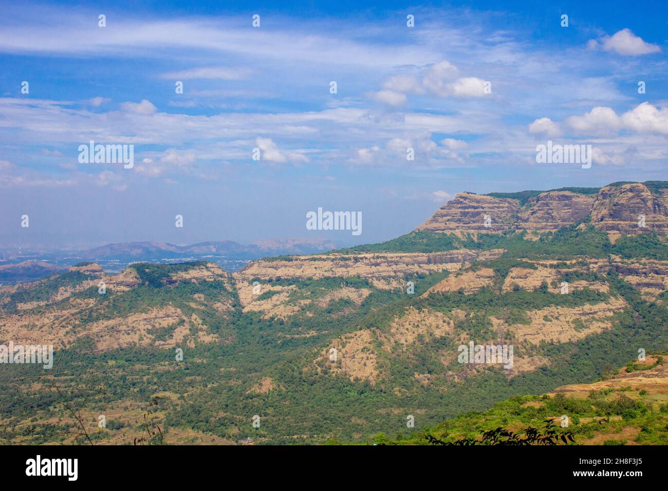 Beautiful landscape of highland in Irshalgad. Panvel city, India Stock ...