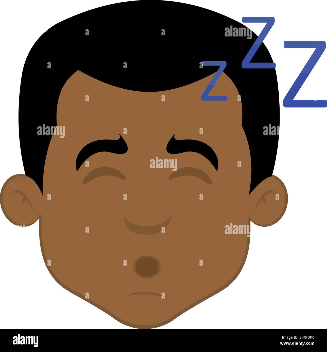 Vector illustration of the face of a cartoon man sleeping Stock Vector ...