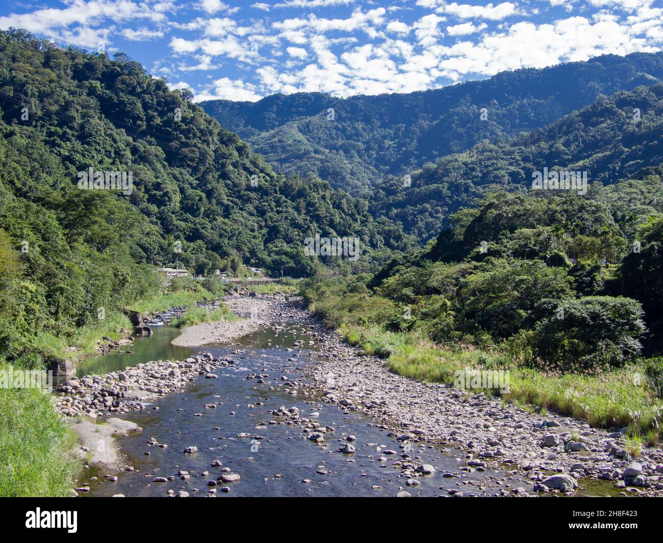 Scenery from the Neiwan suspension bridge in Hsinchu County, Taiwan ...