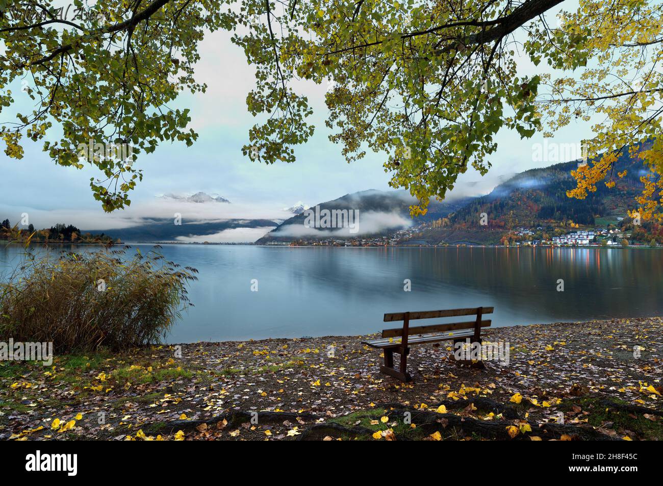Stone bench near lake hi-res stock photography and images - Alamy