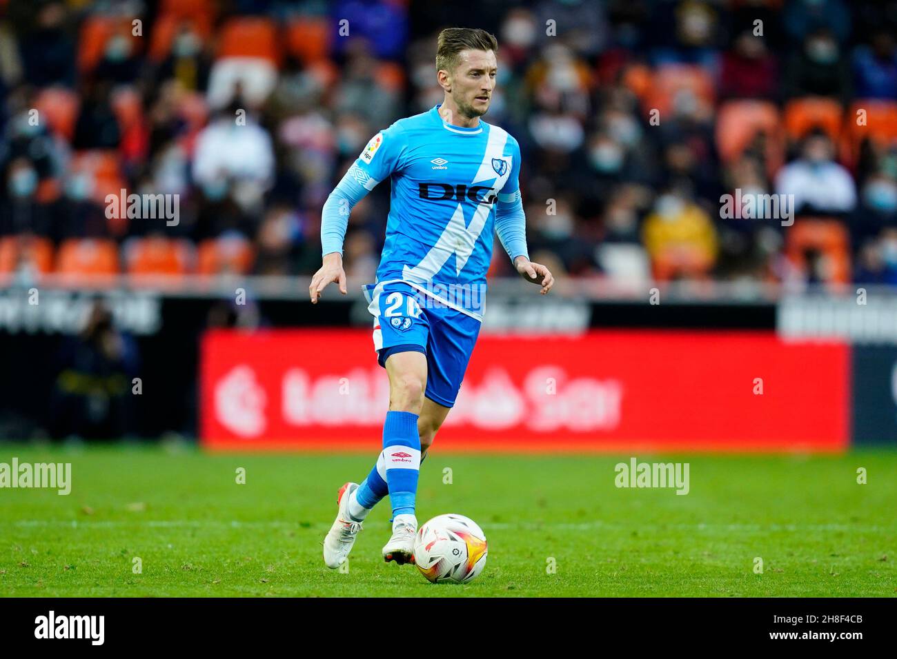 Ivan Balliu of Rayo Vallecano during the La Liga match between Valencia ...