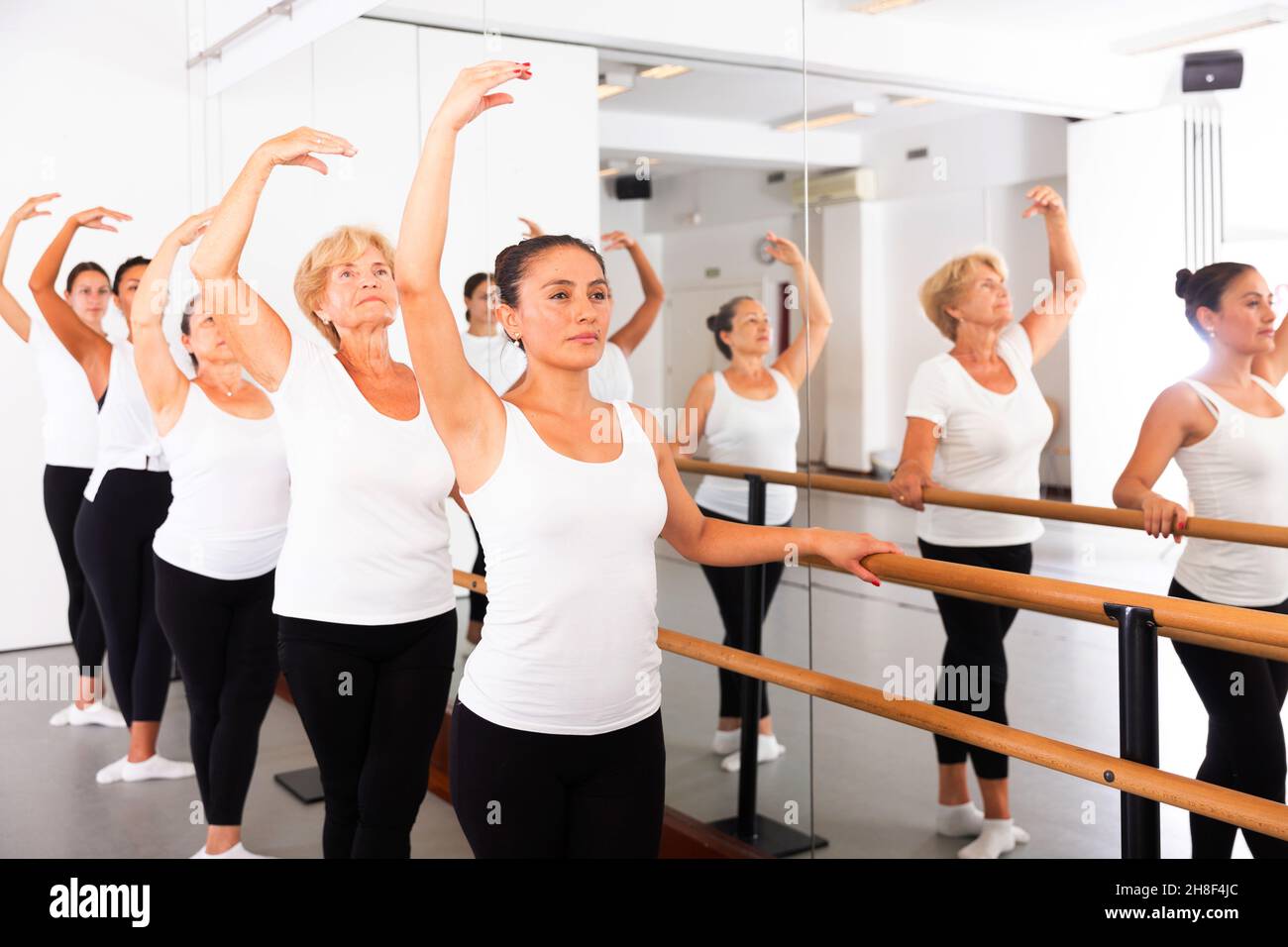 Group multiethnic dancers training hi-res stock photography and images ...