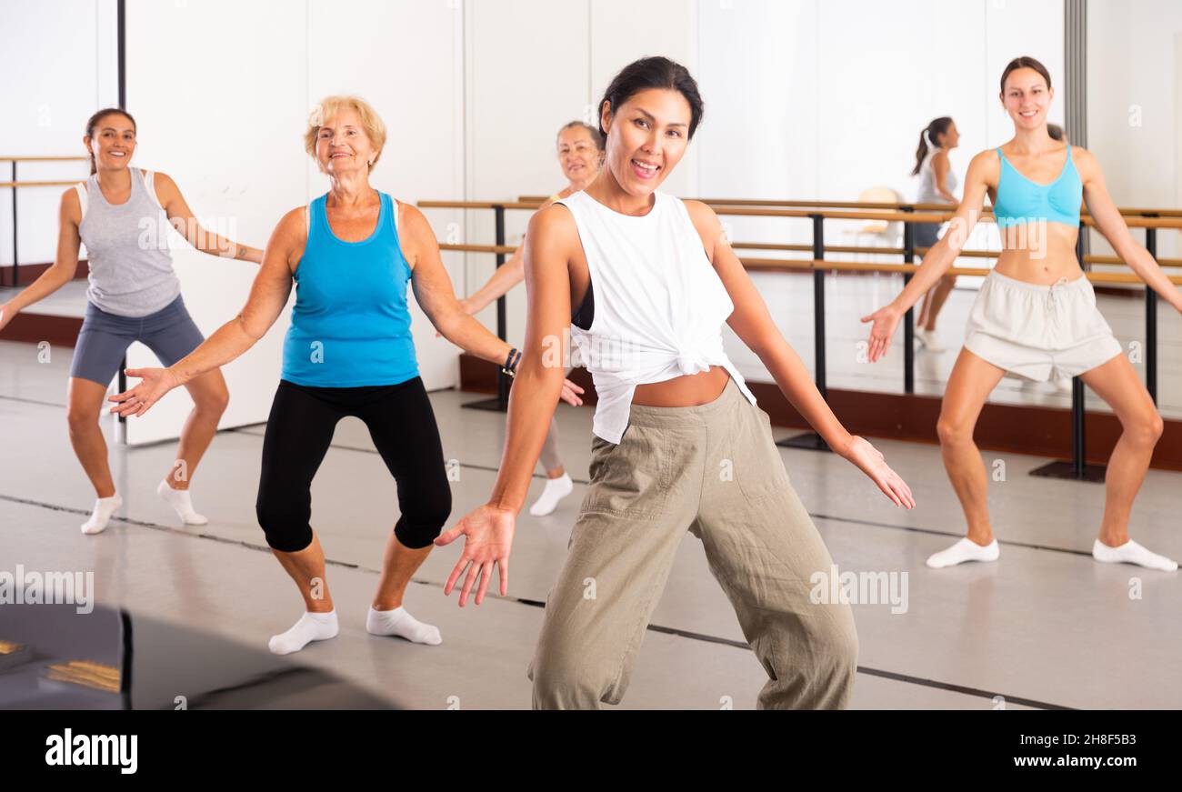 Women dancing together in studio Stock Photo - Alamy
