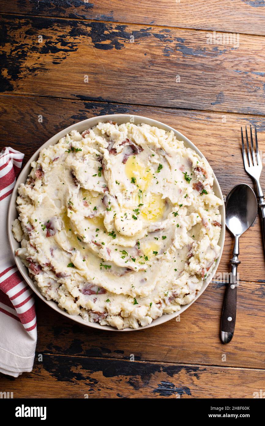 Traditional southern mashed potatoes made with red potatoes Stock Photo ...
