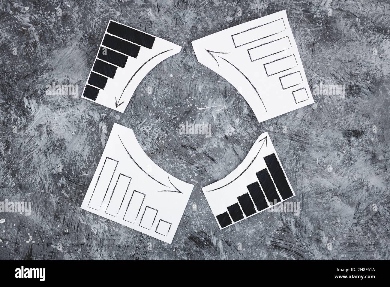 financial markets or money and investments conceptual image, charts ...
