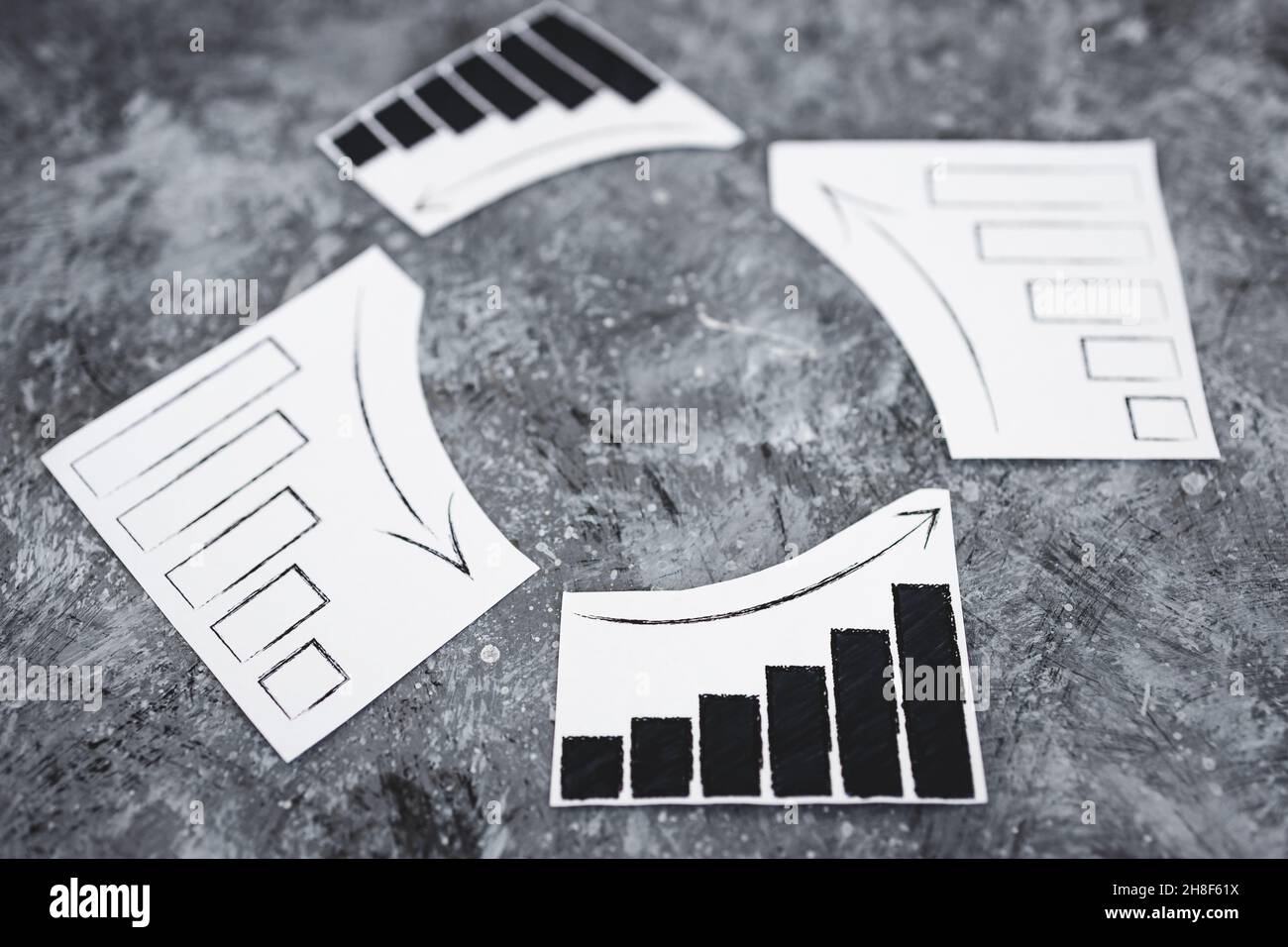 financial markets or money and investments conceptual image, charts ...