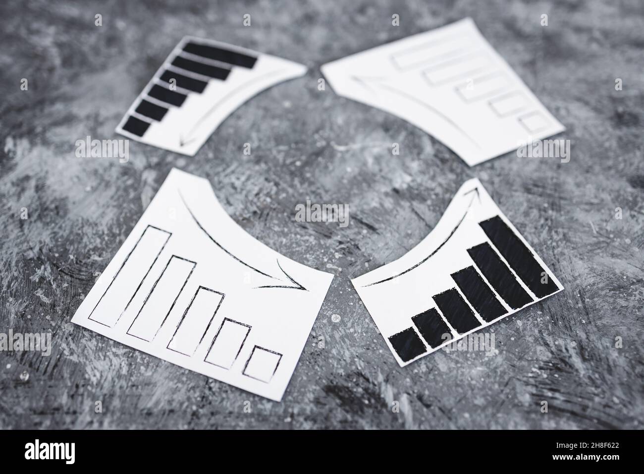 financial markets or money and investments conceptual image, charts ...