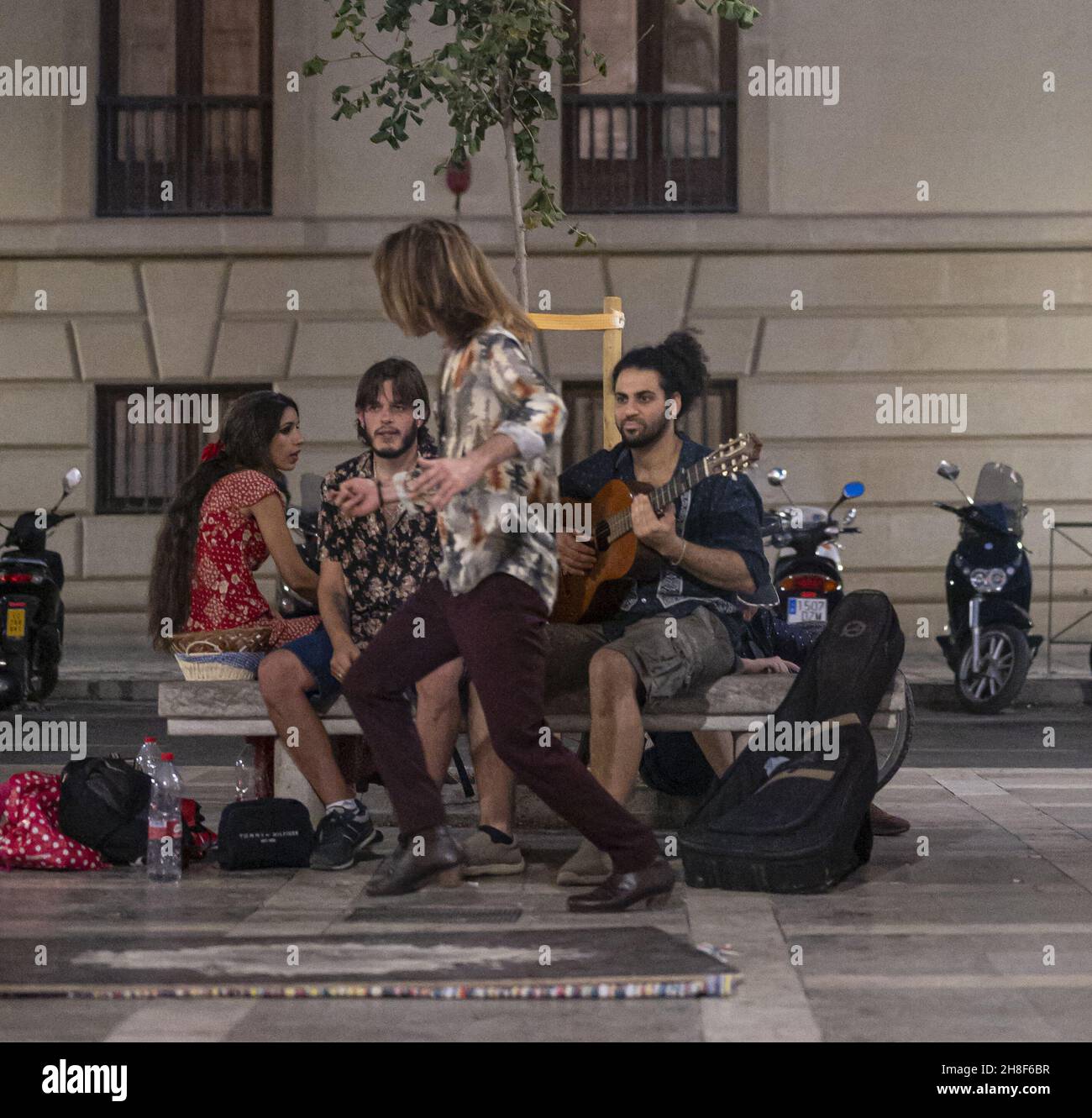 GRANADA, SPAIN - Oct 10, 2021: A young talented male zapateado dancer ...