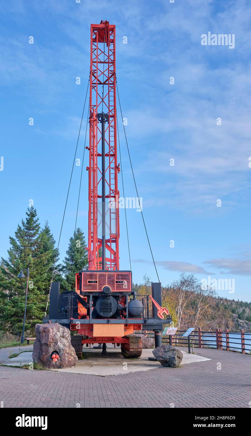 Display of equipment used in hard rock mining located in Wawa Ontario ...