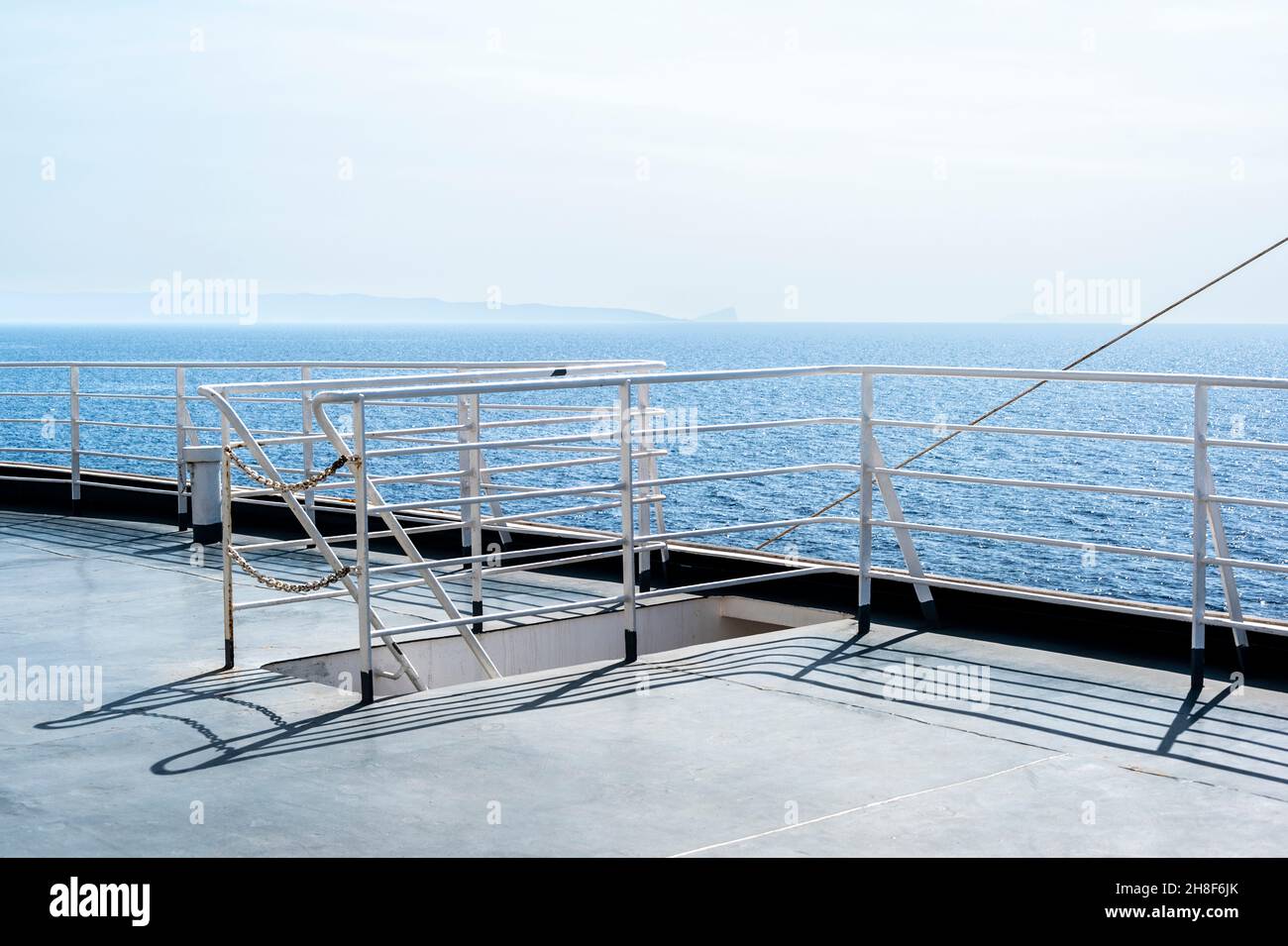 rail and deck on a ferry boat in the Aegean Sea Stock Photo - Alamy
