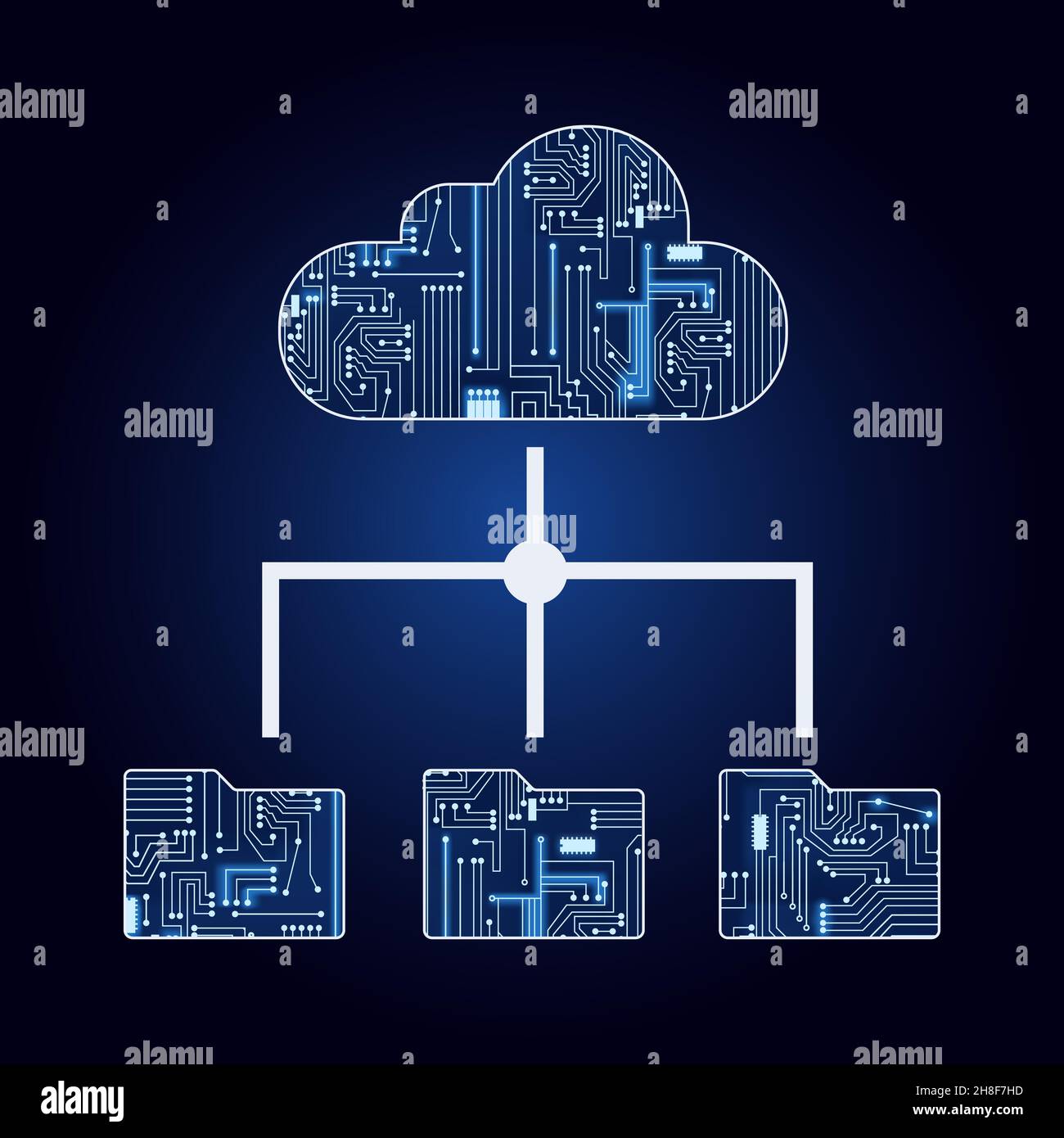 Computer connected cloud download Stock Vector Images - Alamy