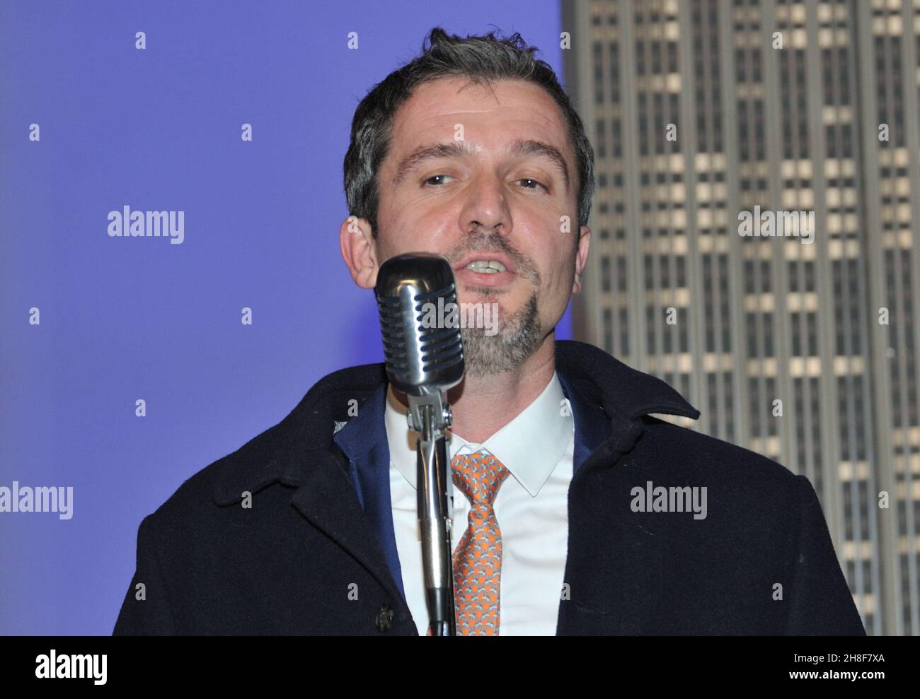 Jérémie Robert, Consul General of France in NYC, speaks at the ...