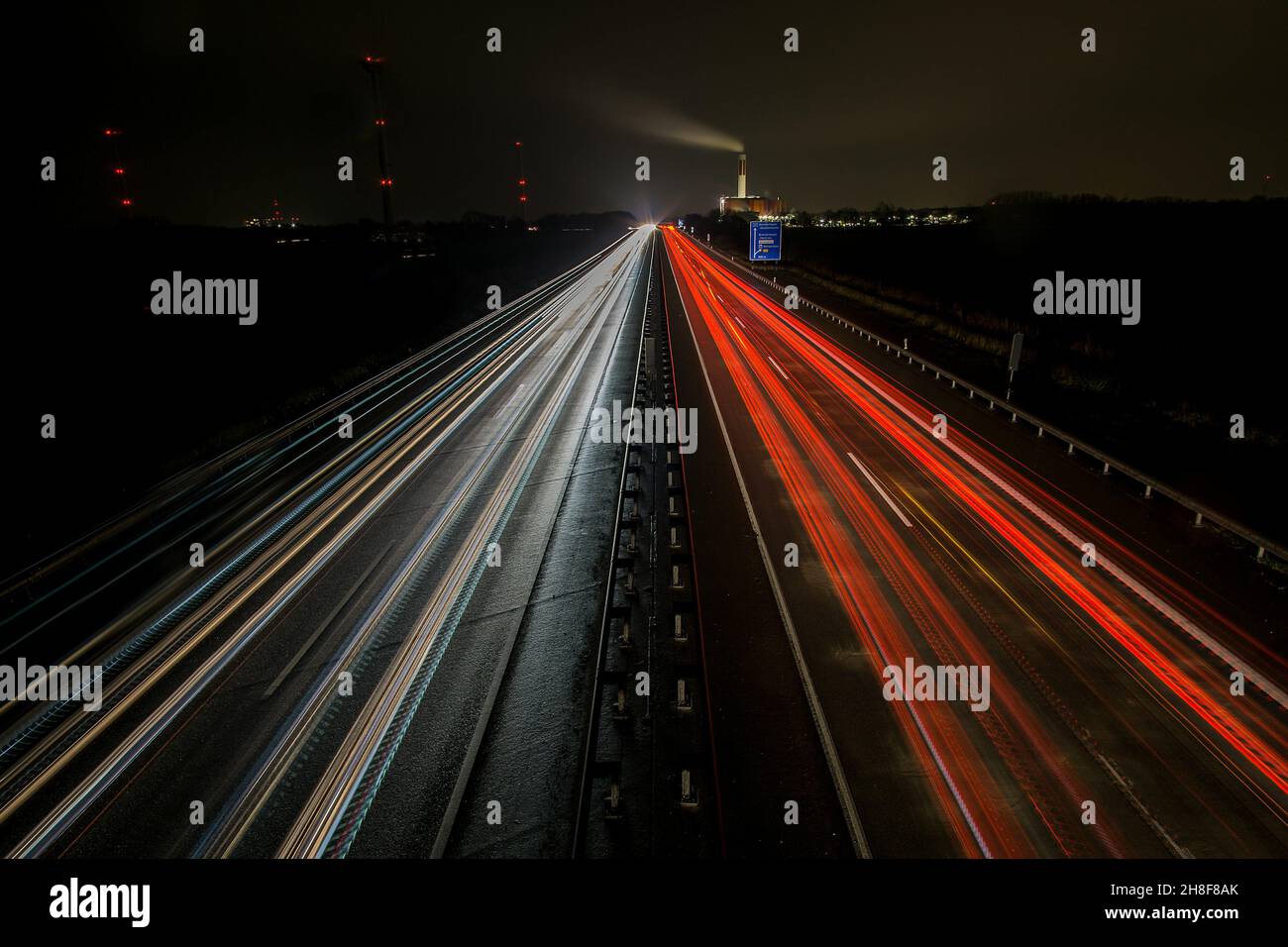 Landscape view of an expressway at night Stock Photo - Alamy