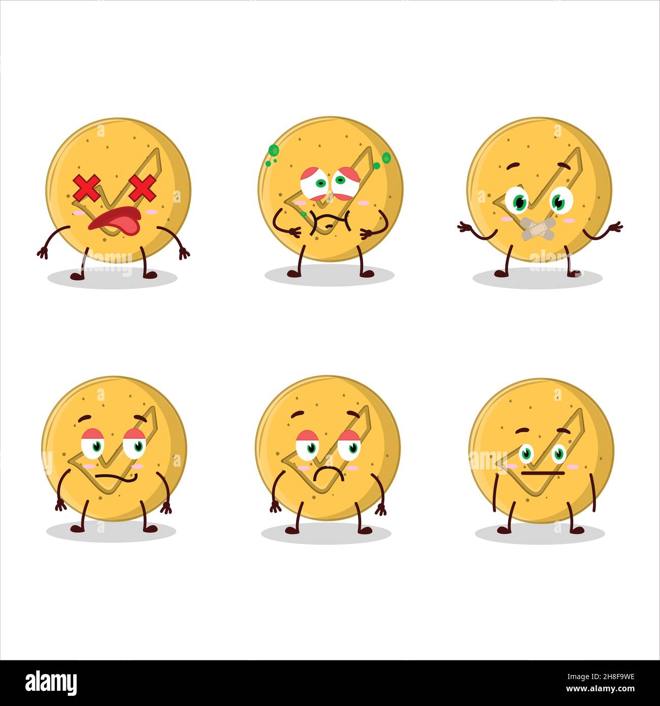 Dalgona candy agree cartoon character with nope expression. Vector ...