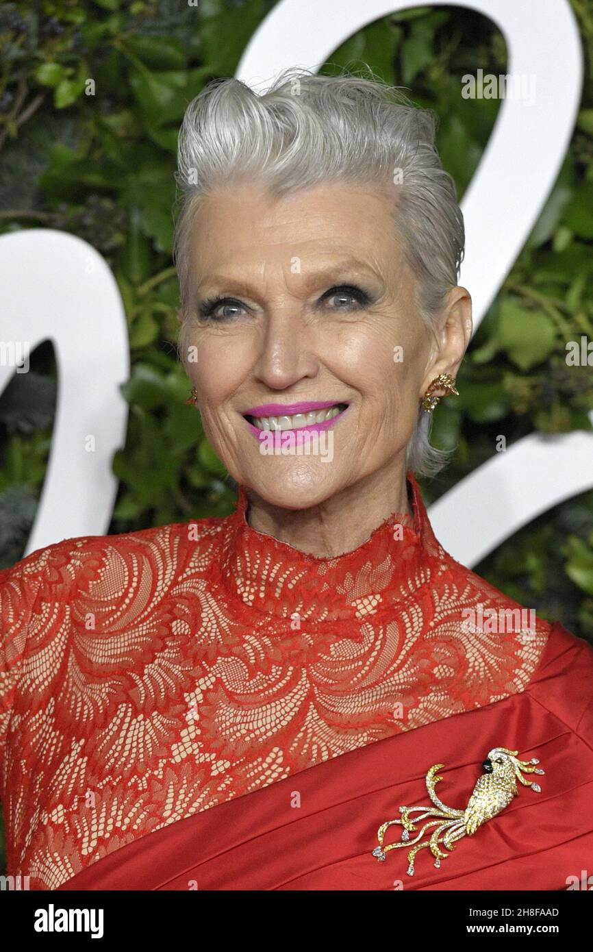 Maye Musk attending The Fashion Awards 2021 at the Royal Albert Hall in ...