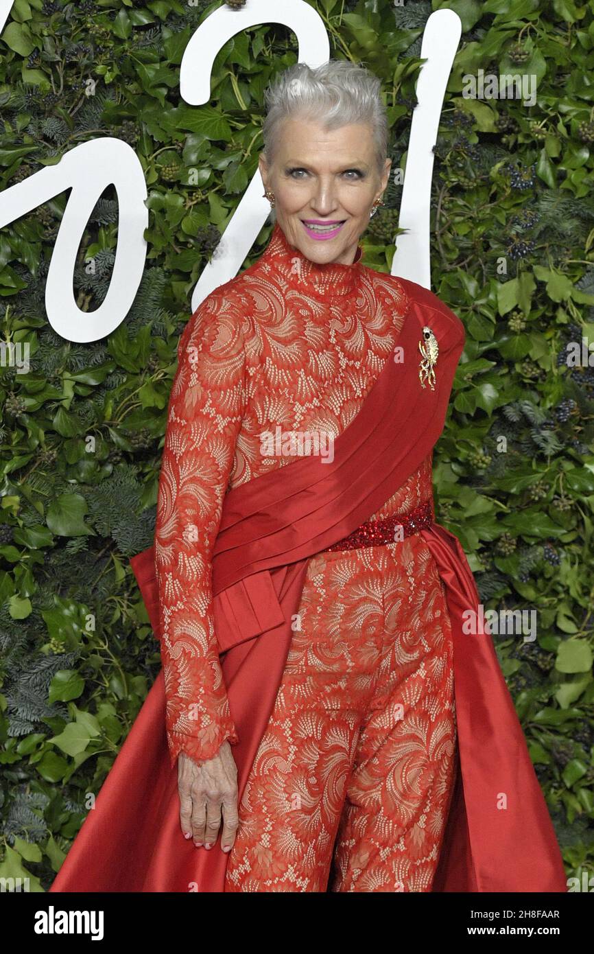 Maye Musk attending The Fashion Awards 2021 at the Royal Albert Hall in ...