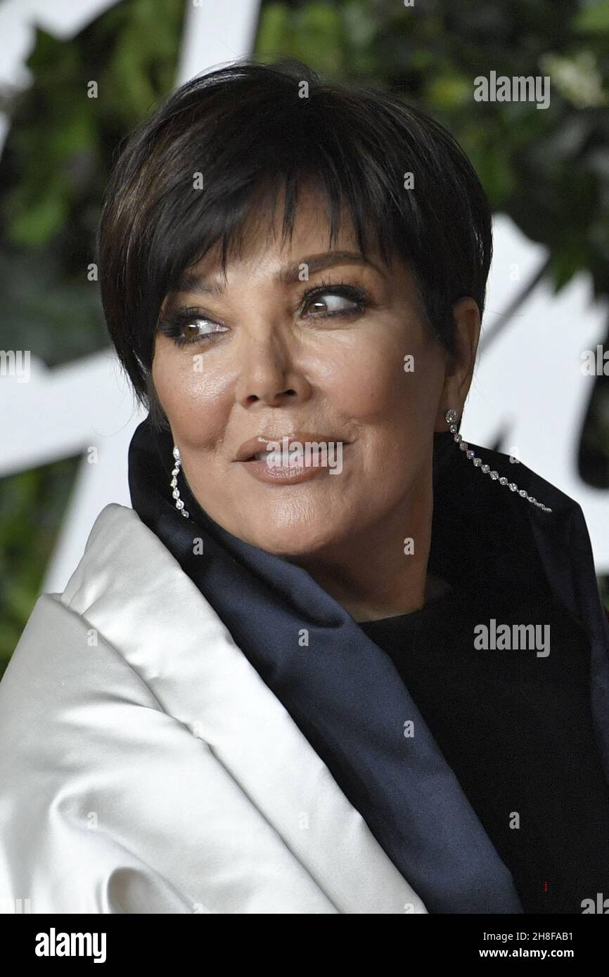 Kris Jenner attending The Fashion Awards 2021 at the Royal Albert Hall ...