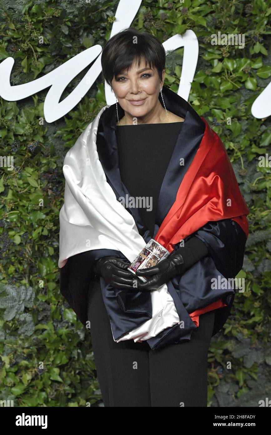 Kris Jenner attending The Fashion Awards 2021 at the Royal Albert Hall ...