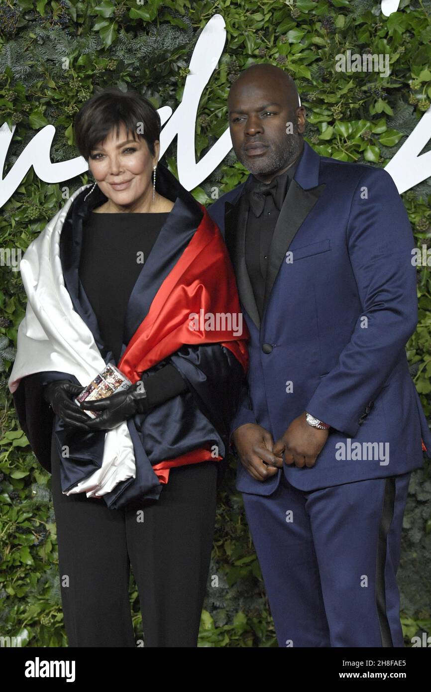 Kris Jenner and Corey Gamble attending The Fashion Awards 2021 at the ...