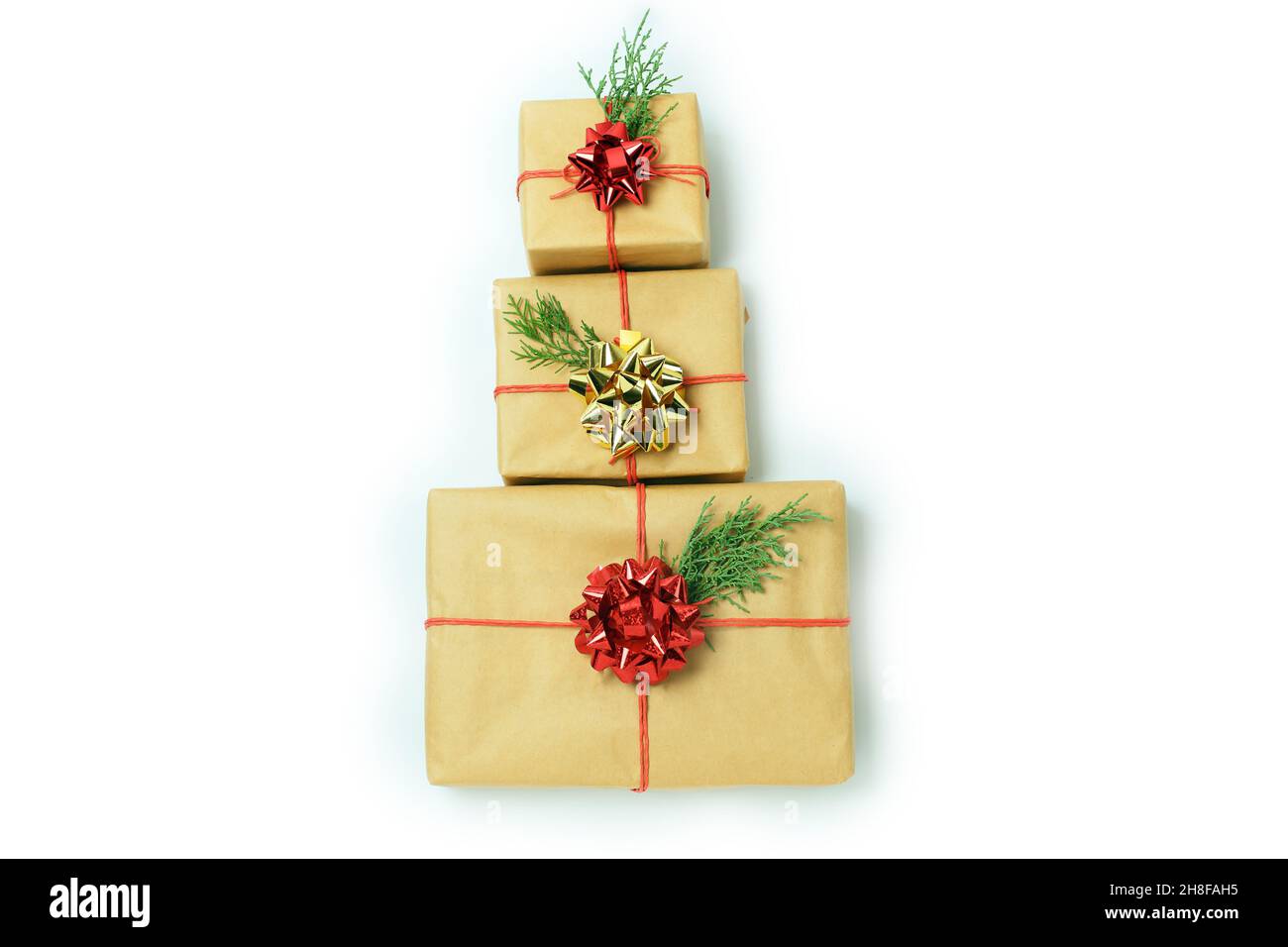 Three brown package card Cut Out Stock Images & Pictures - Alamy