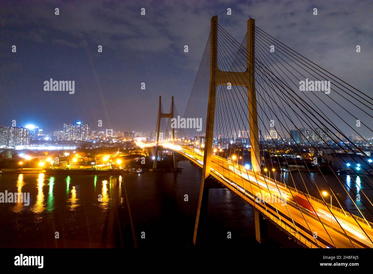 Phu My Bridge, Ho Chi Minh City, Vietnam - November 26, 2021: Panorama ...