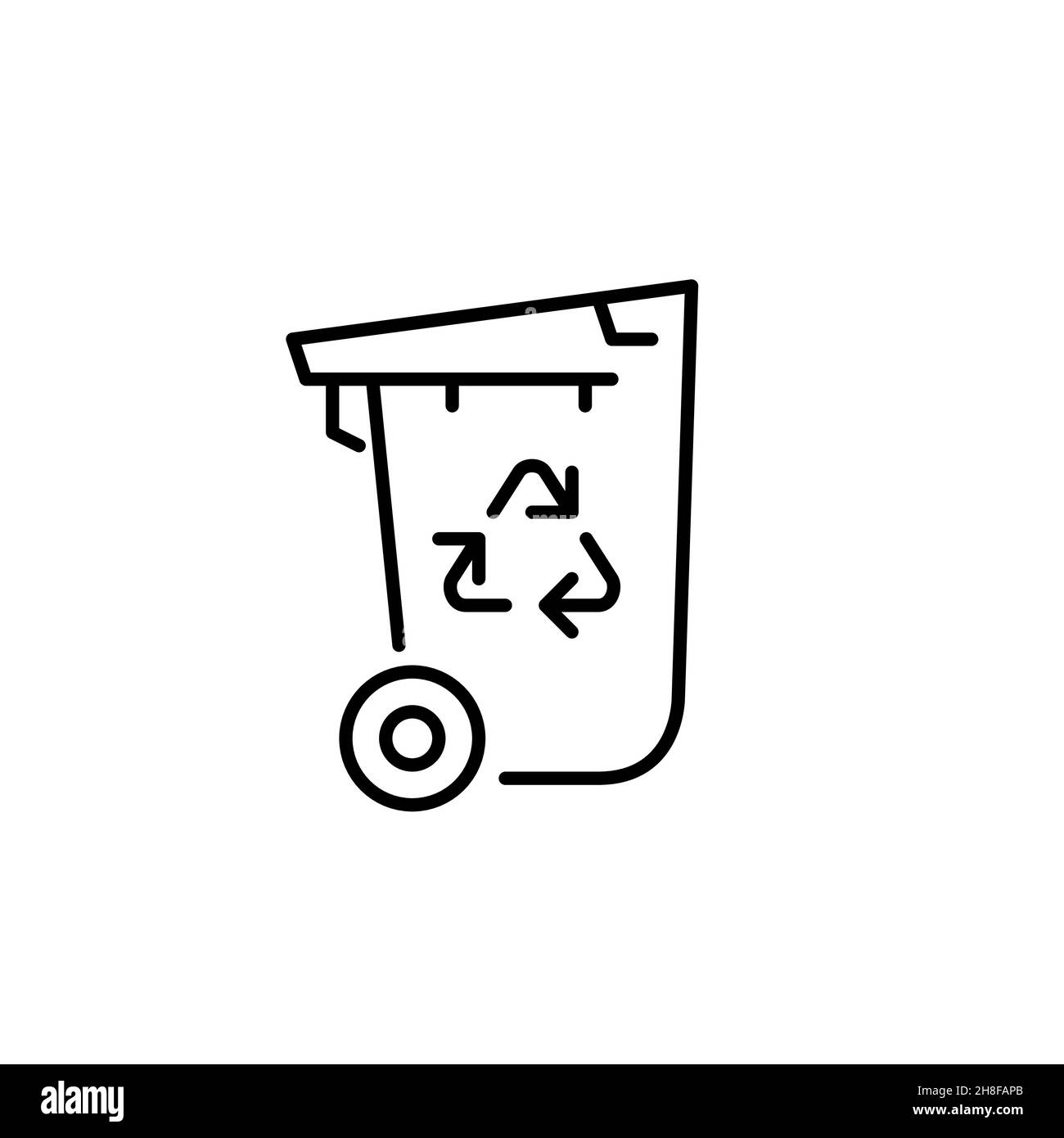 Eco awareness waste management. Household garbage bin with recycling ...