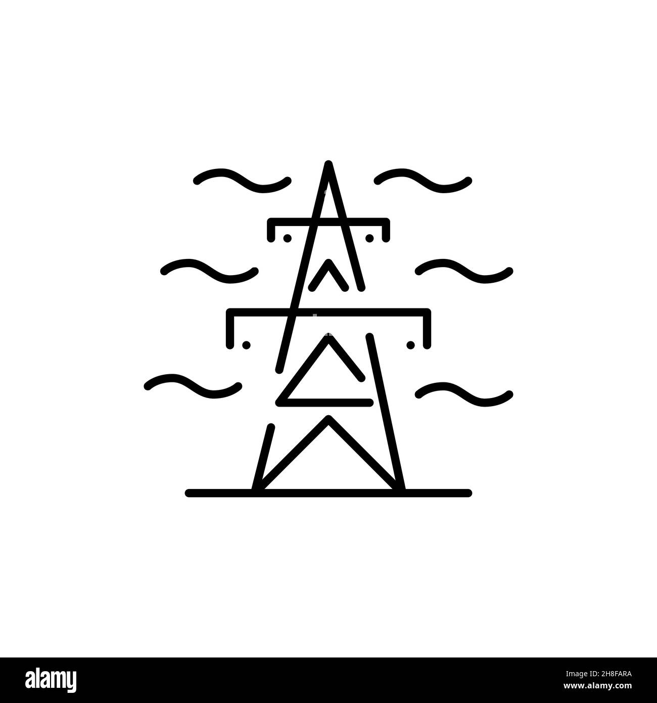Transmission tower. Electricity distribution and consumption ...