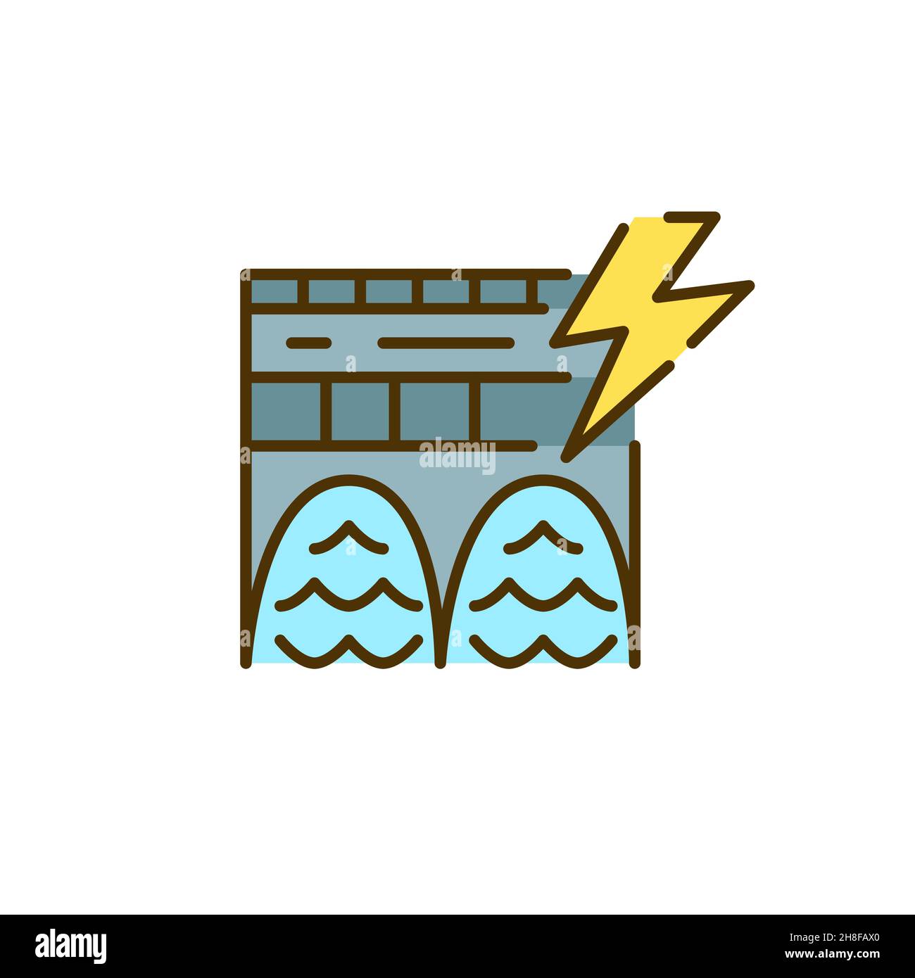Hydroelectric power generation. Sustainable renewable energy source ...