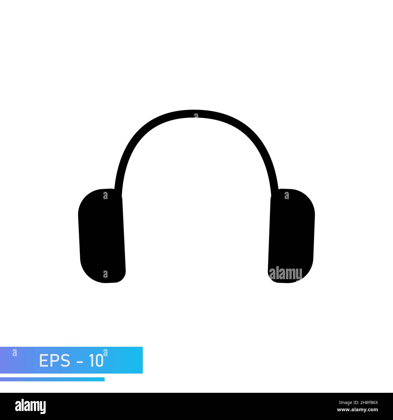 Headphones for sound recording or computer. Icon with solid fill ...