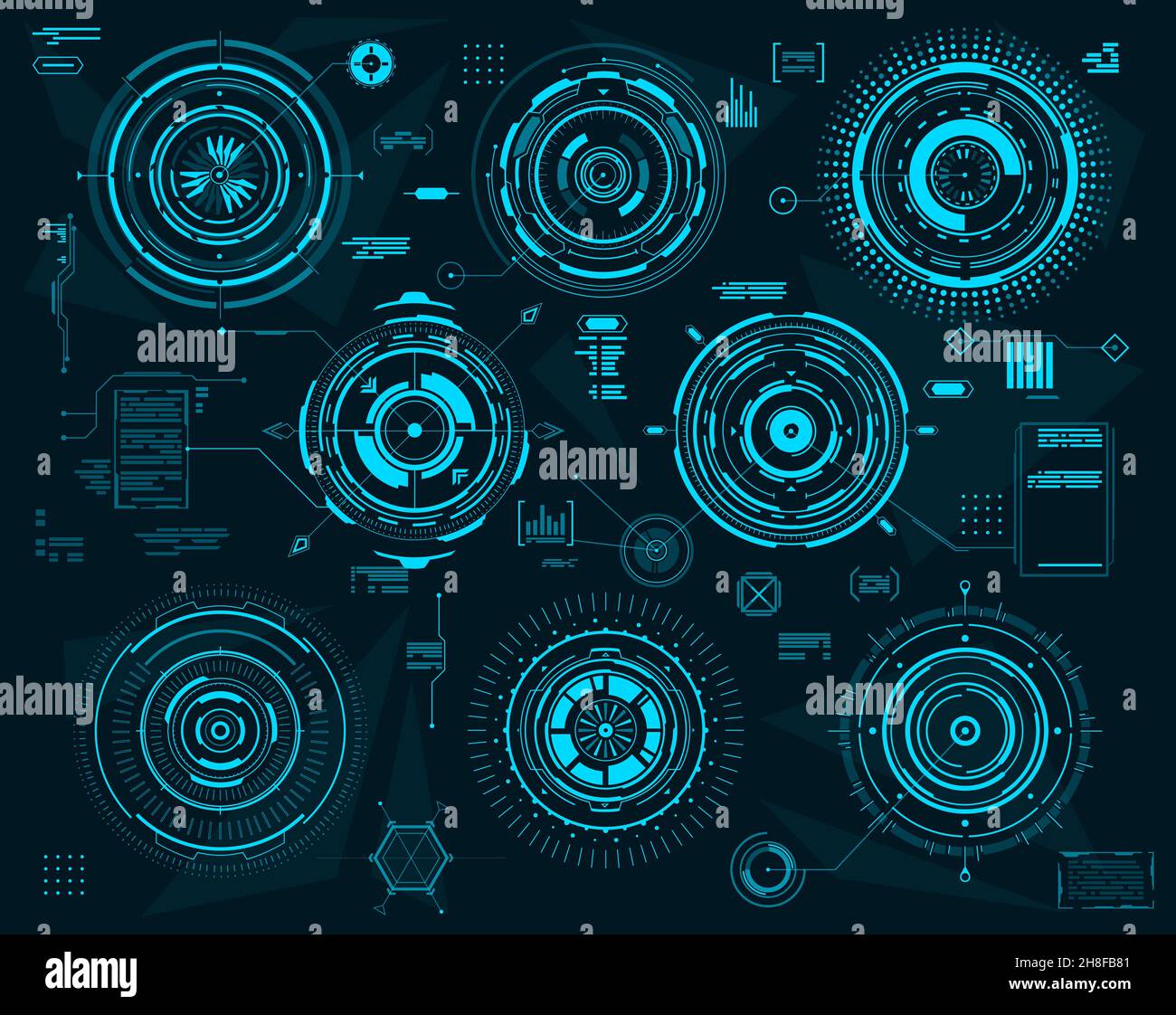 HUD futuristic circular panels. Sci Fi, web interface, ui or business ...