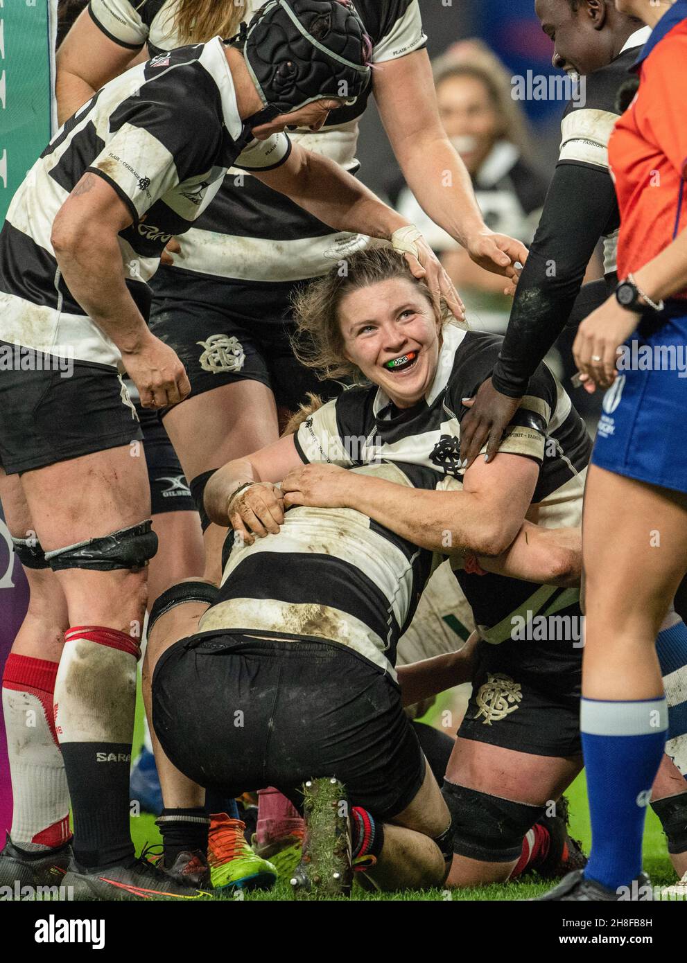 London, UK. 27th Nov, 2021. Barbarians celebrate after scoring a try ...