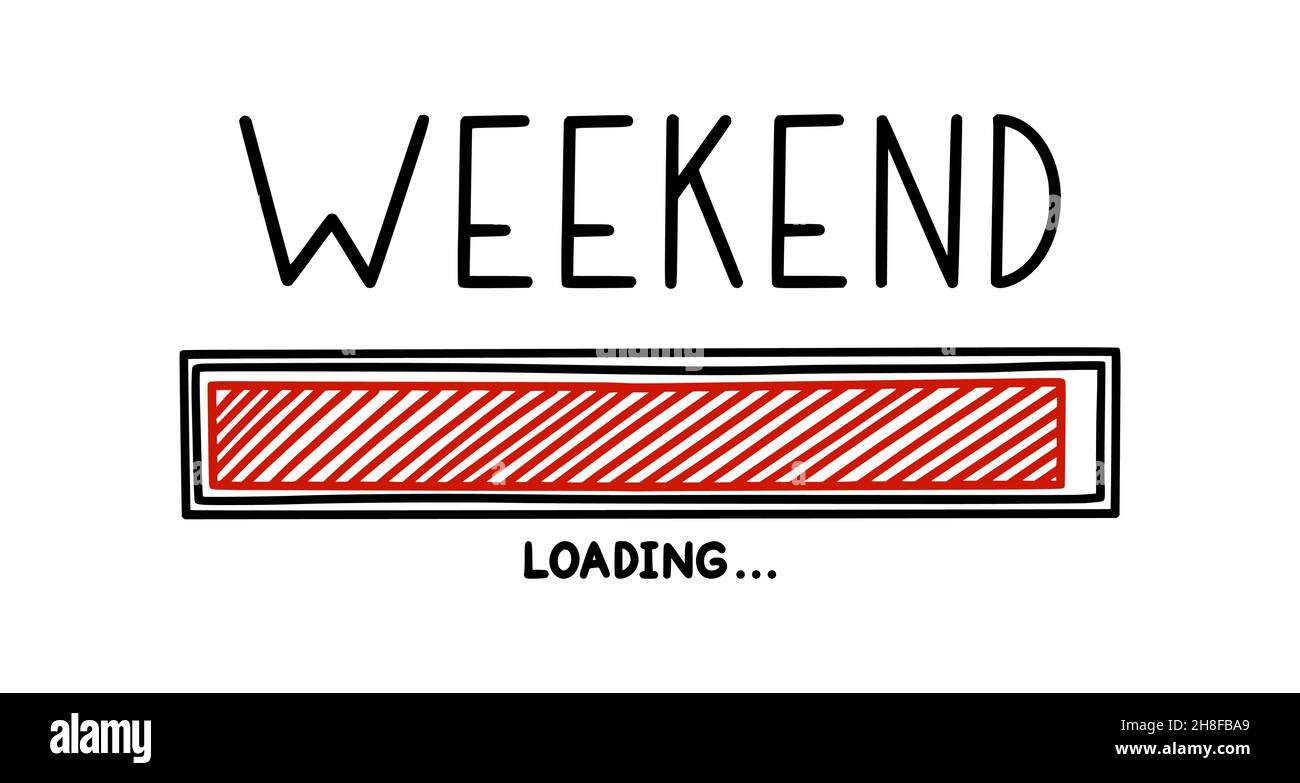 Weekend loading bar. Infographics design element with status of week ...