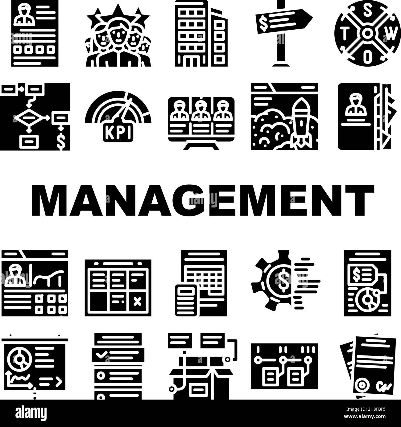 Business Management Business Icons Set Vector Stock Vector Image & Art ...
