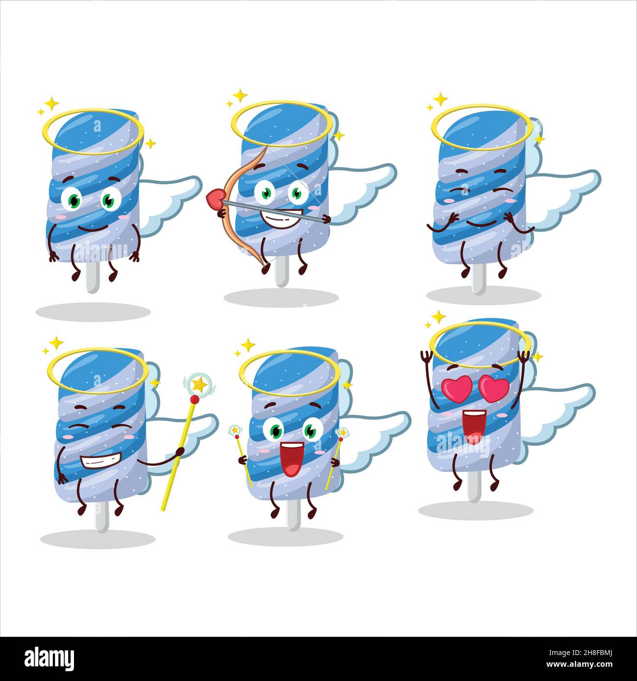 Gummy Candy Blueberry Cartoon Designs As A Cute Angel Character Vector