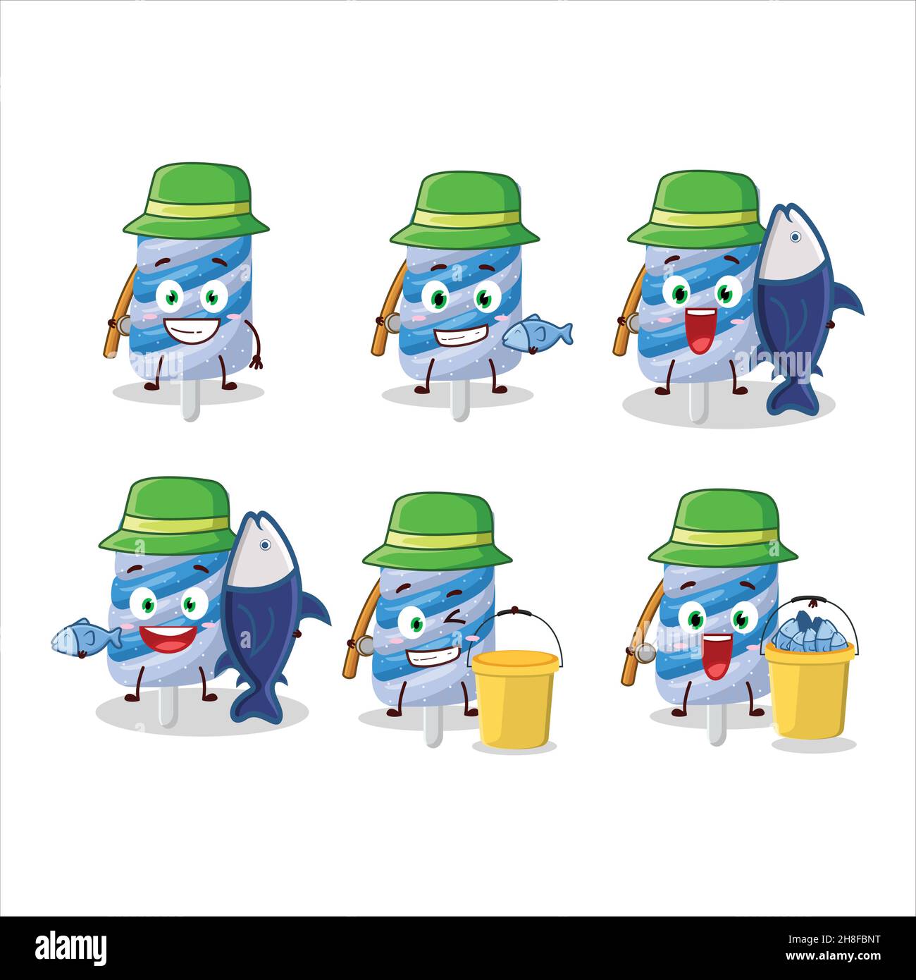 A fisherman gummy candy blueberry cartoon picture catch a big fish ...