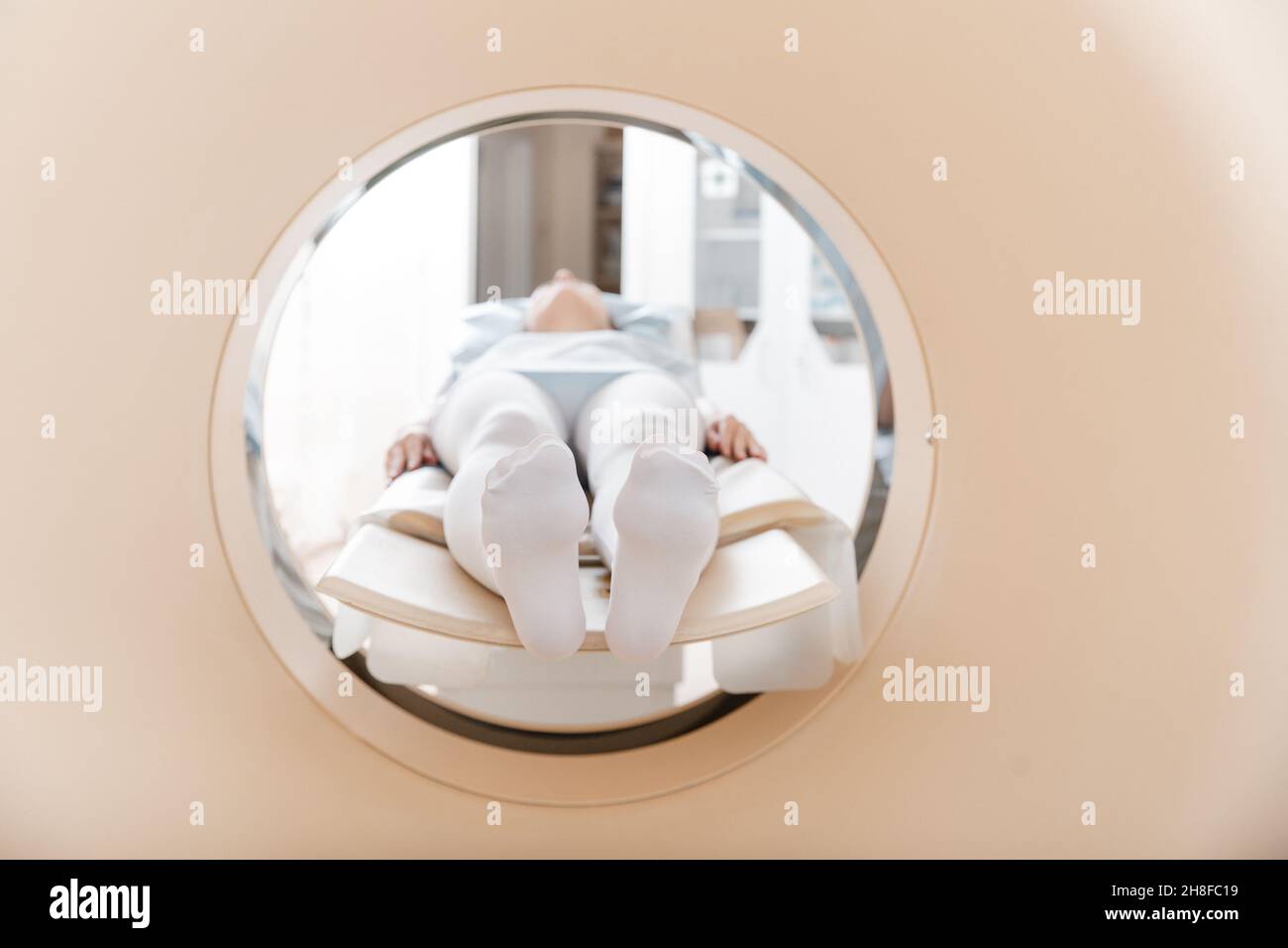 Medical CT or MRI Scan with a patient in the modern hospital laboratory ...