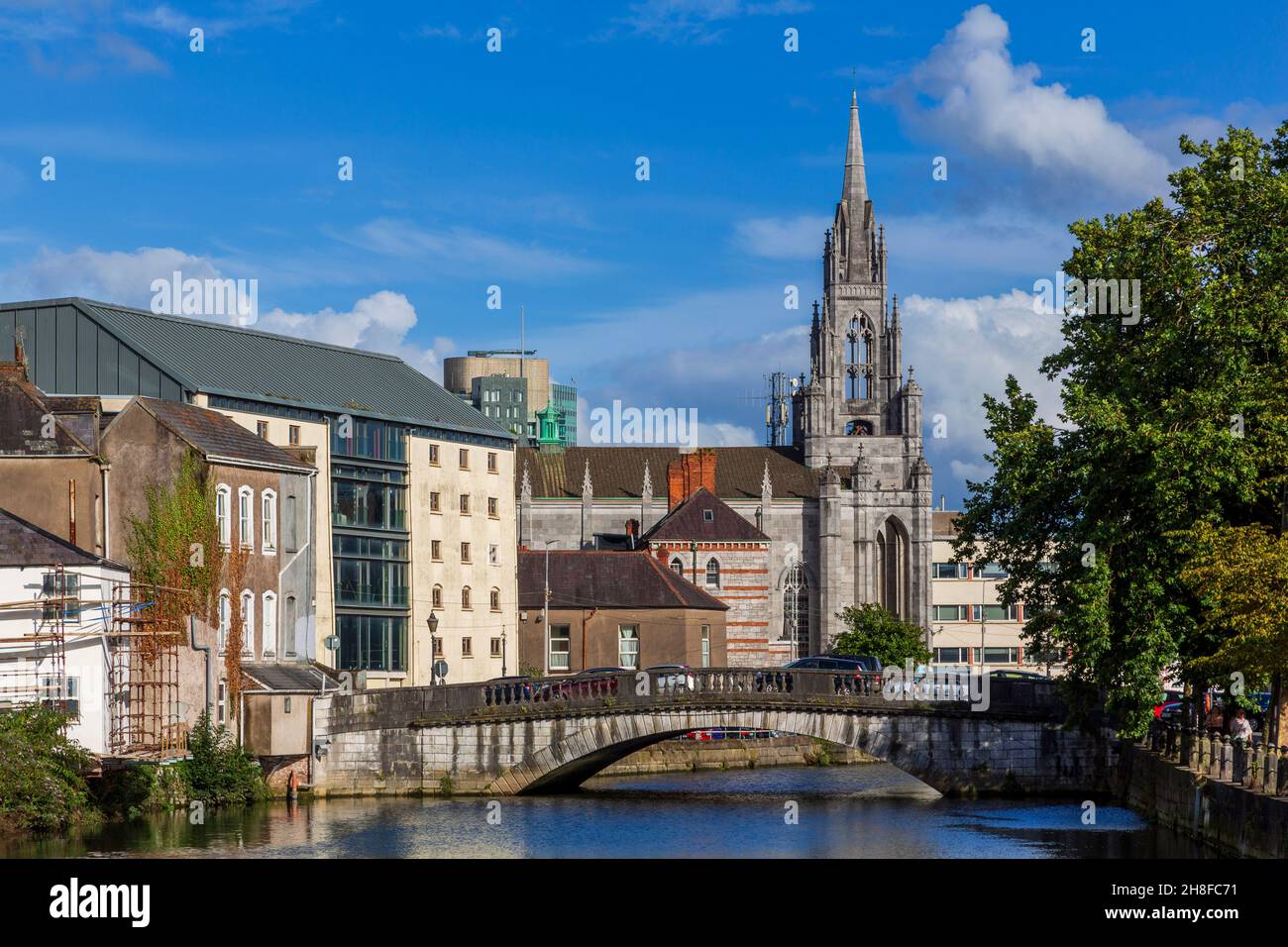 Holy Trinity Church & River Lee, Cork City, County Cork, Ireland Stock ...