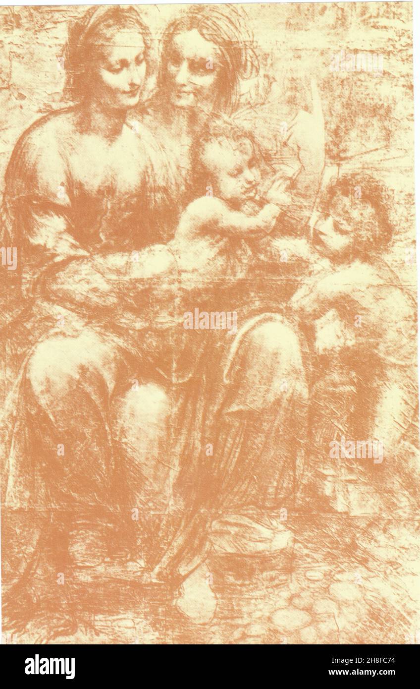 LEONARDO DA VINCI. ST ANNE WITH THE VIRGIN AND CHILD AND ST JOHN Stock ...