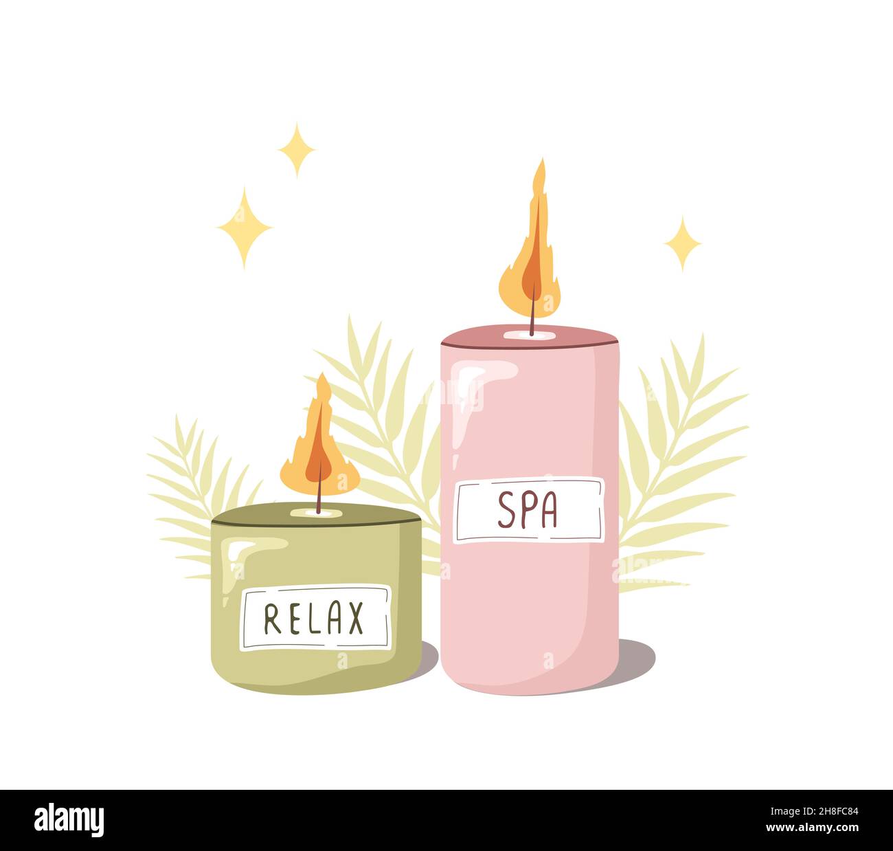 Wax or paraffin candles. Hygge decorative elements for aroma therapy ...