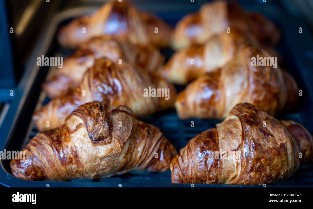 Homemade croissant. A croissant for breakfast cooked deliciously in a ...