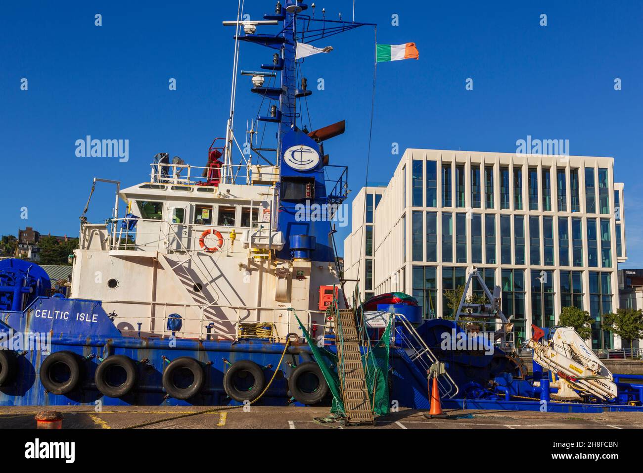 Tug at Custom House Quay, Cork City, County Cork, Ireland Stock Photo ...