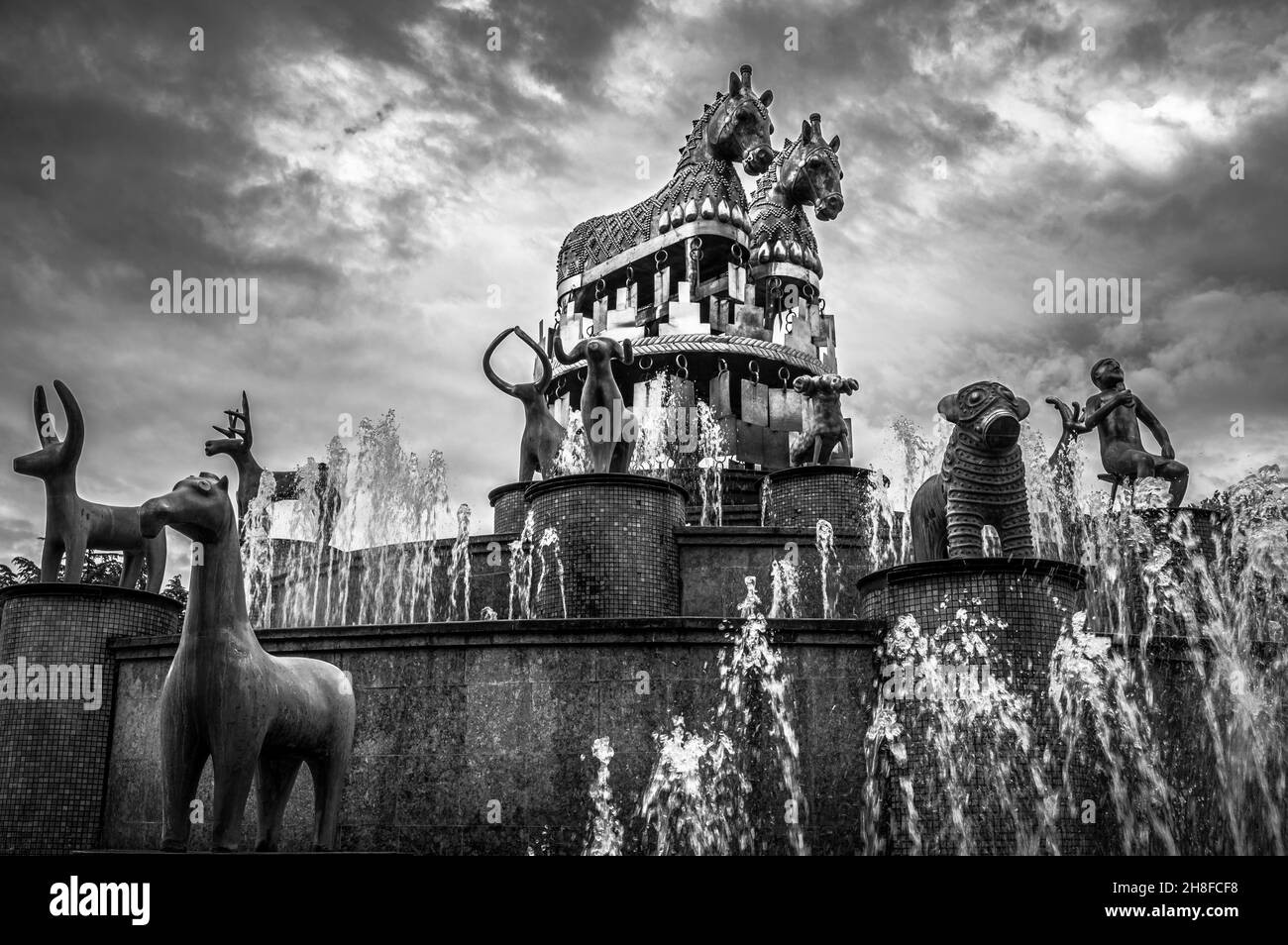 Colchis Fountain at David Agmashenebeli square in the city of Kutaisi ...
