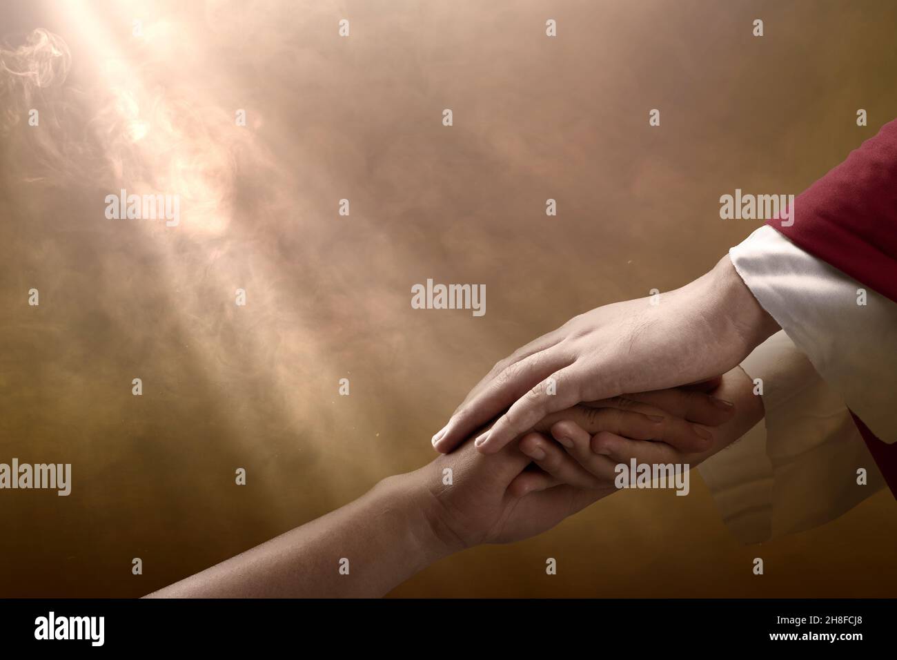 Jesus Christ gave his help to his follower with dramatic background ...