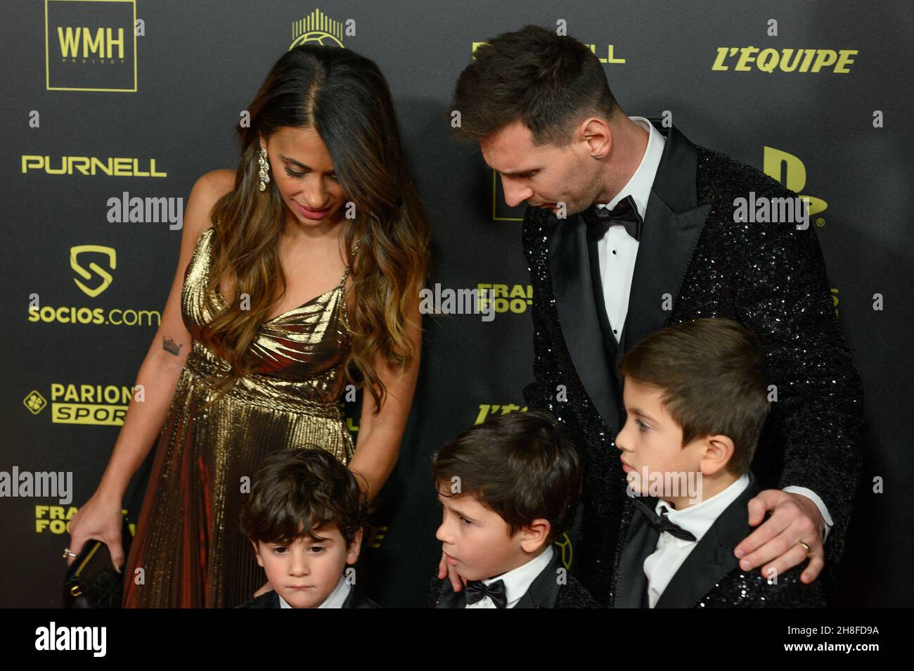 Lionel Messi, his wife Antonella Roccuzzo and their kids attend the ...