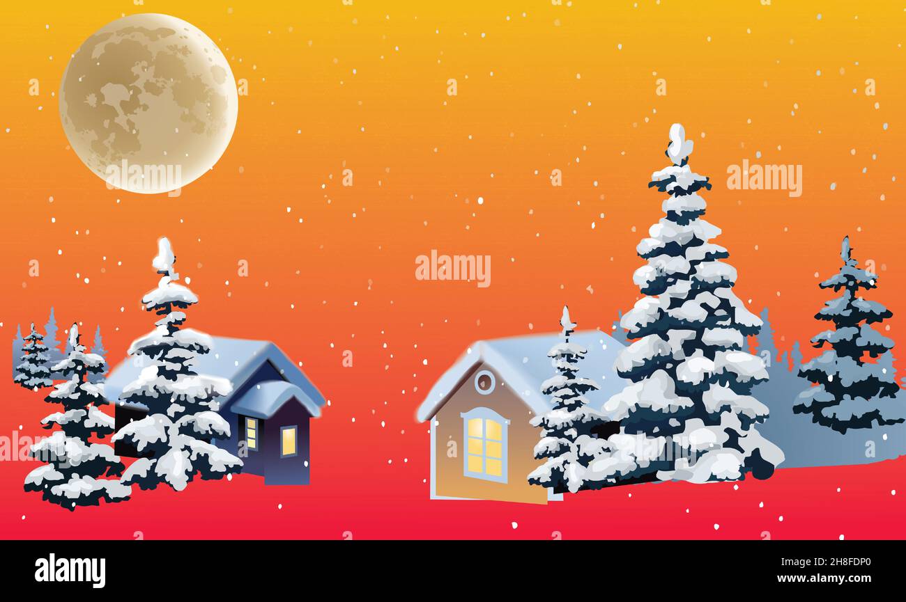 View snowy forest in Stock Vector Images - Alamy