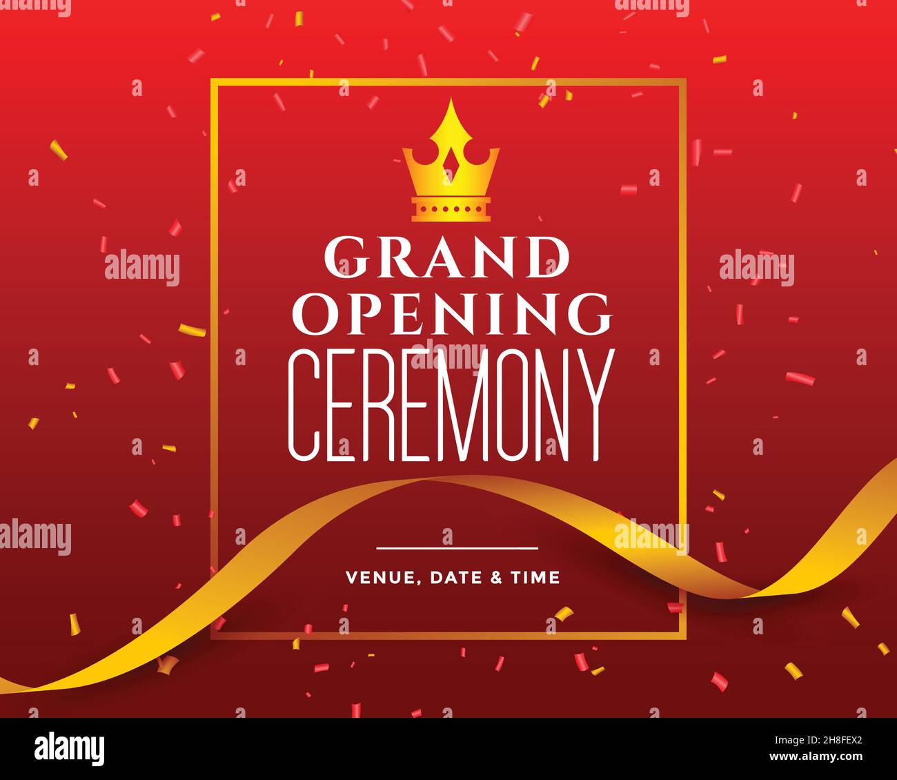 grand opening ceremony invitation banner template Stock Vector Image ...